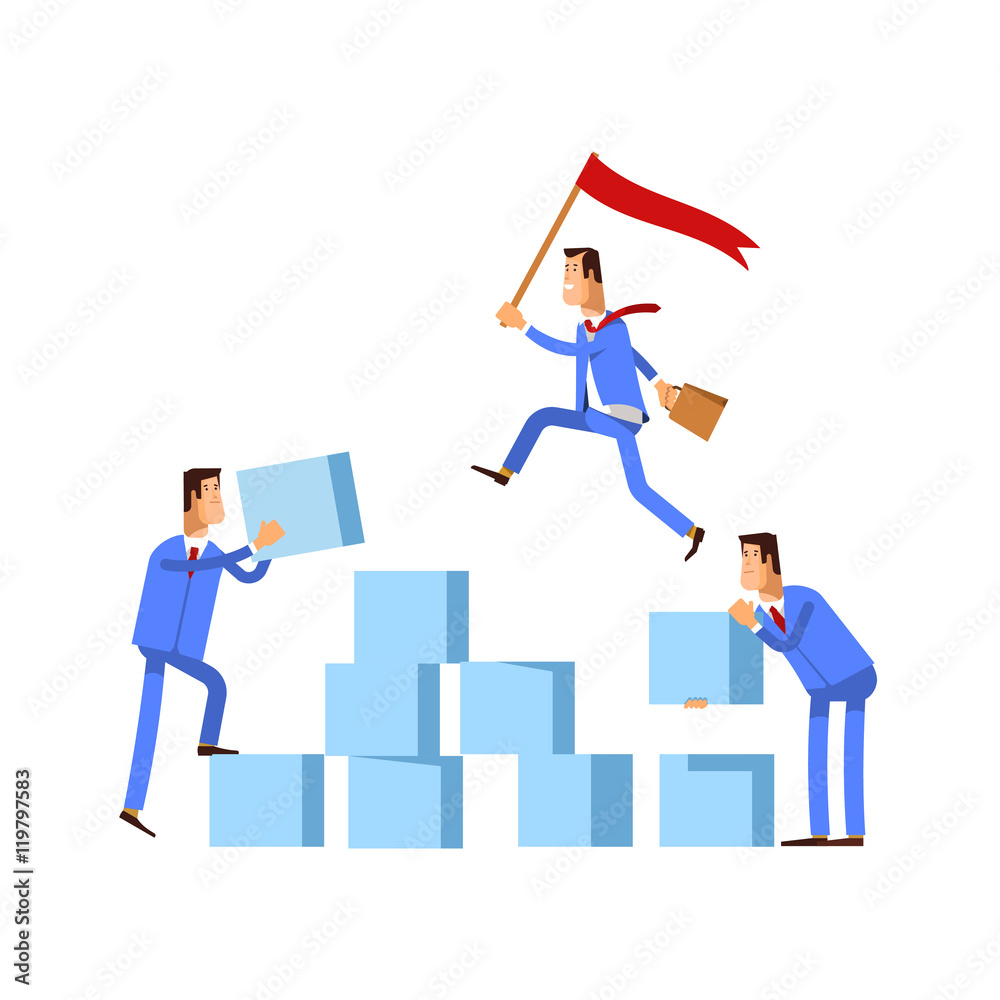 Teamwork - concept business vector flat illustration. Business Team ...