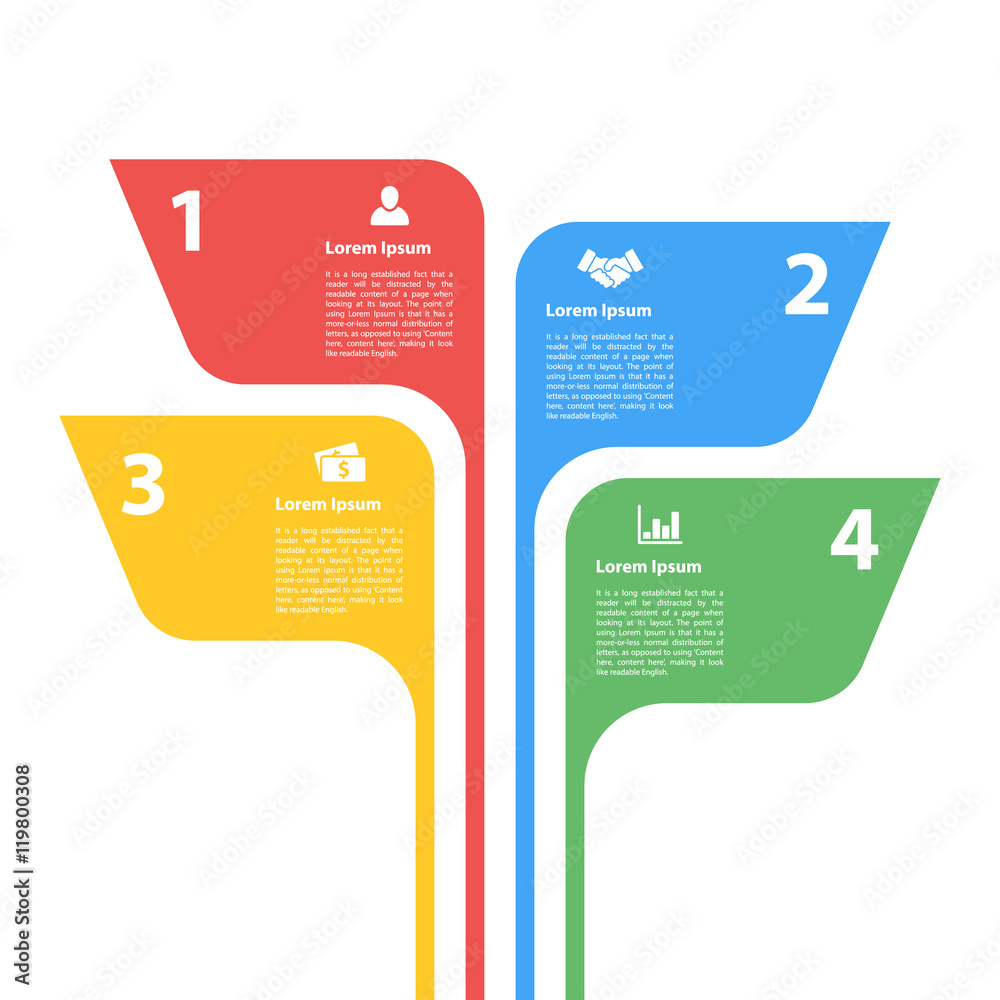 four steps sequence infographic layout concept vector illustration ...