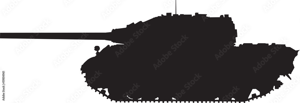 Silhouette of a German tank King Tiger. Stock Vector | Adobe Stock