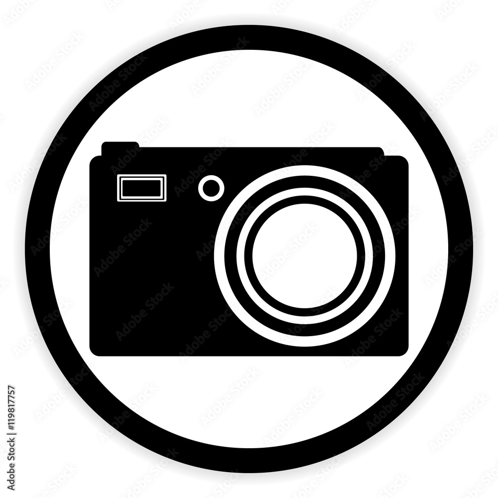 Camera button on white. Stock Vector | Adobe Stock