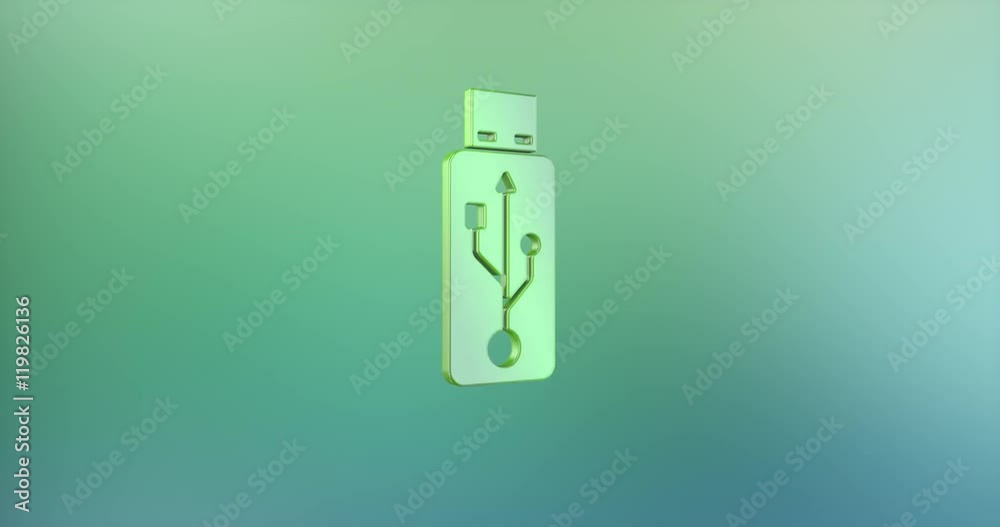 Animated USB Stick Color 3d Icon Loop Modules for edit with alpha matte ...