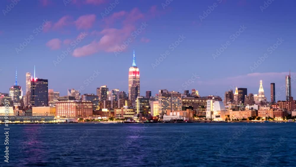 NYC skyline day to night time lapse Stock Video | Adobe Stock
