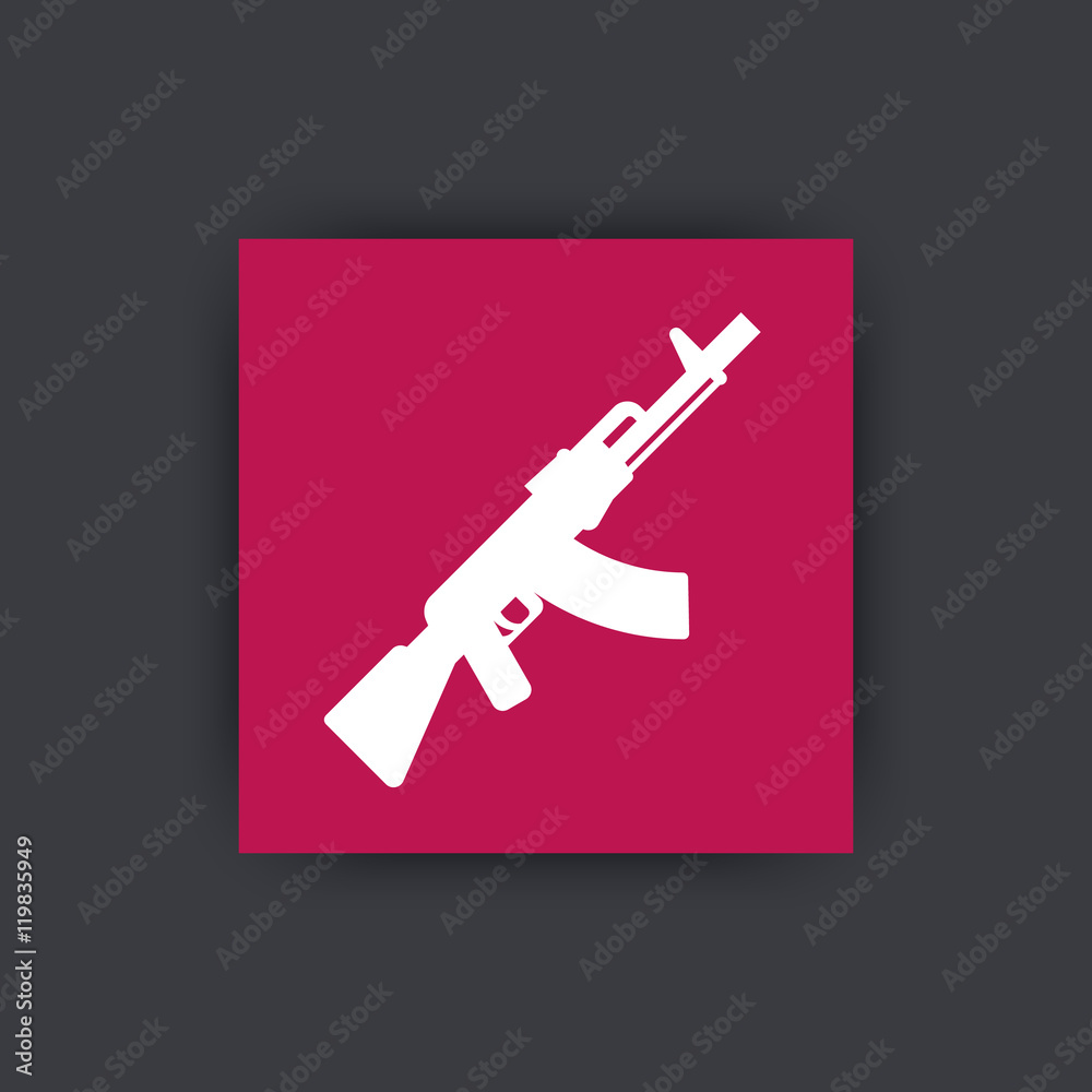 automatic gun icon, assault rifle, weapon, vector illustration Stock ...