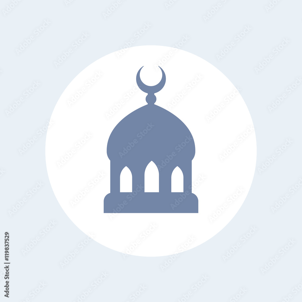 mosque icon on white, islam symbol, vector illustration Stock Vector ...