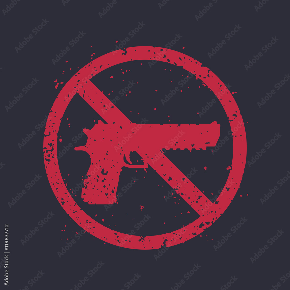 no guns sign with powerful pistol, gun silhouette, no firearms Stock ...