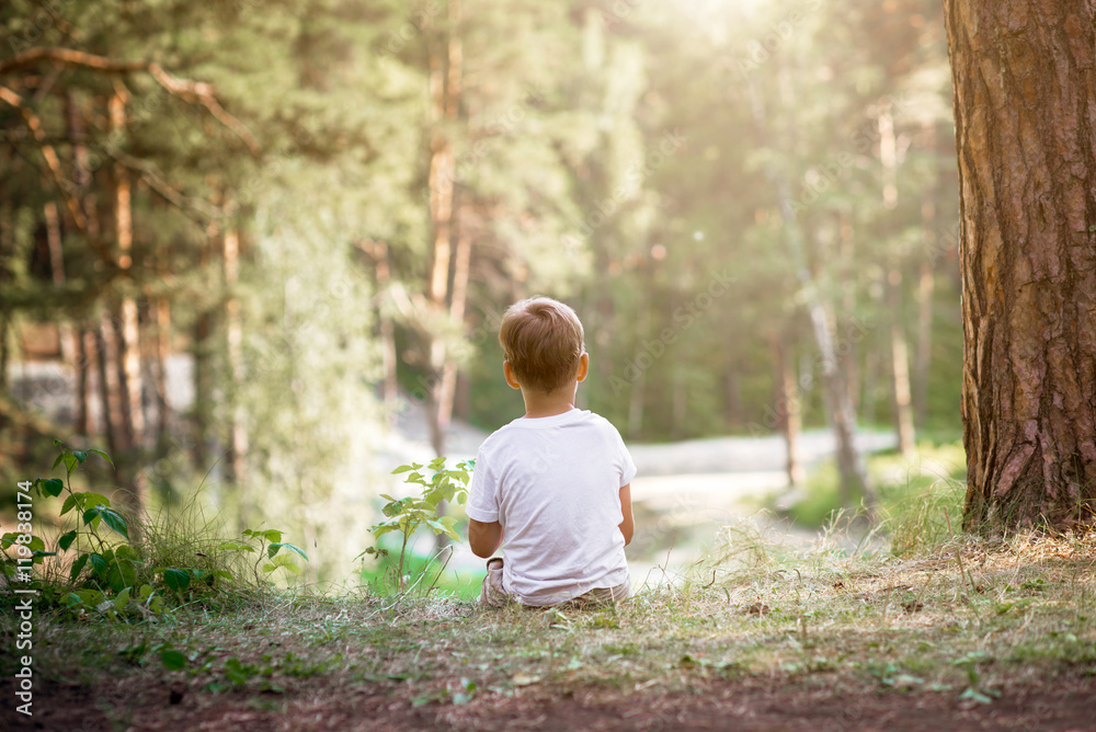 Poster the sad and sad boy sits at break – Wall Art | UkPosters