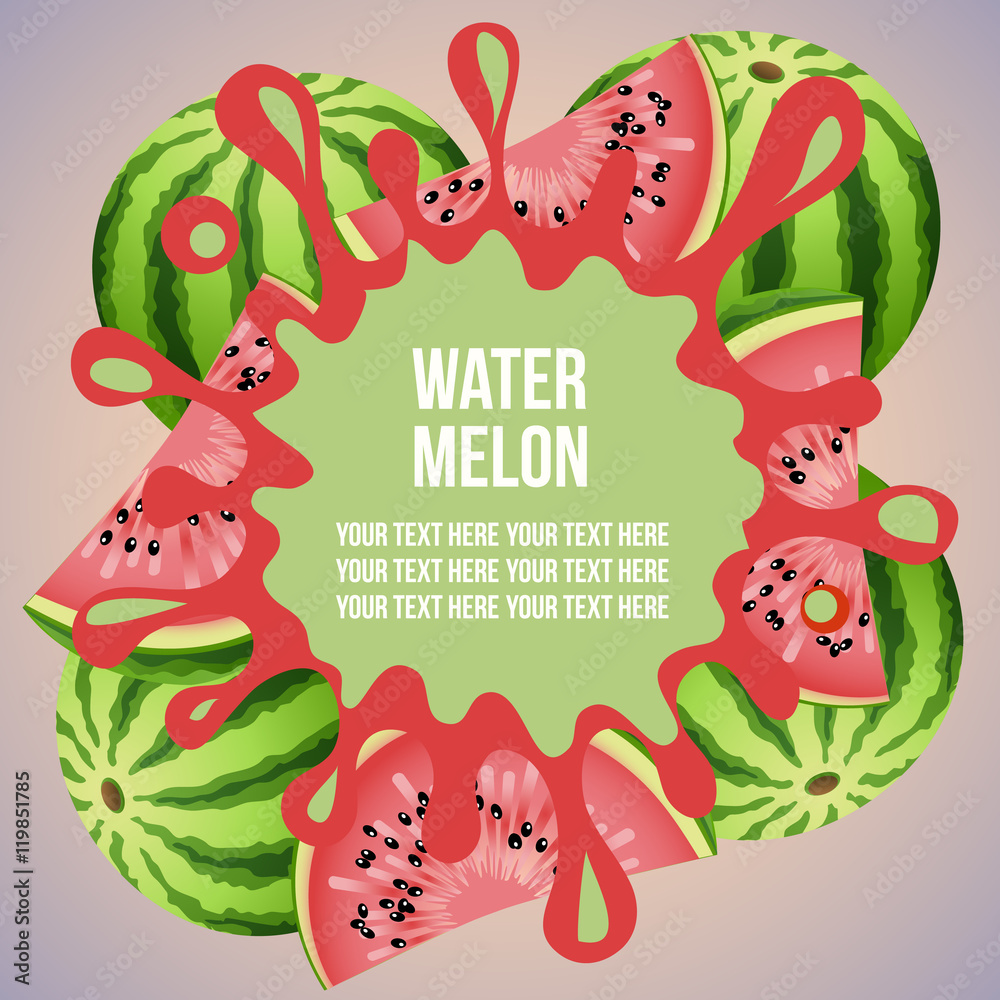 watermelon template Stock Vector | Adobe Stock