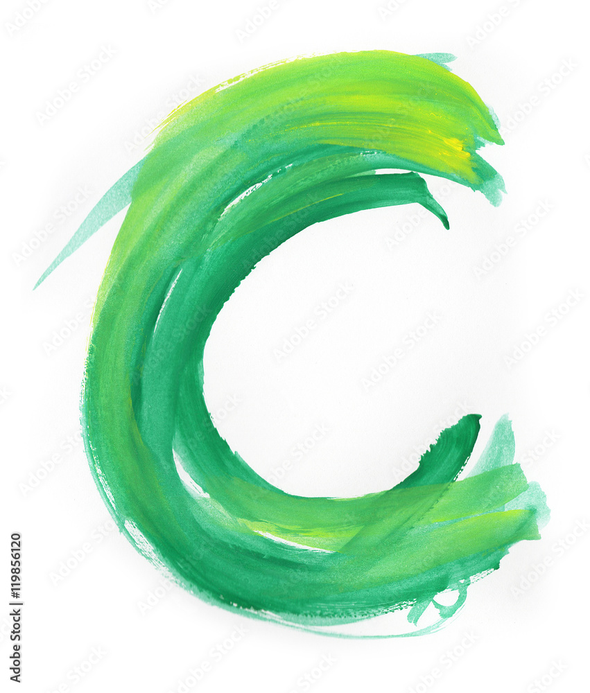 Watercolor Font illustration LETTER C Stock Photo | Adobe Stock