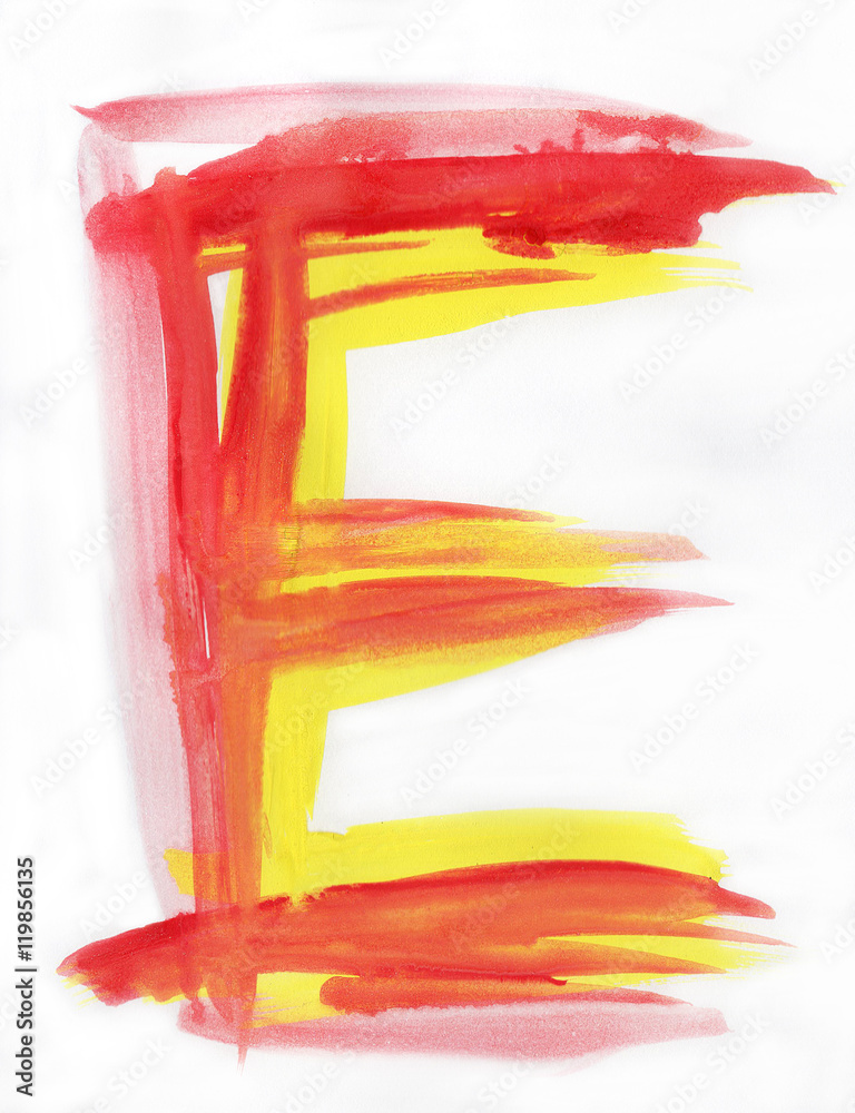 Watercolor Font illustration LETTER E Stock Photo | Adobe Stock