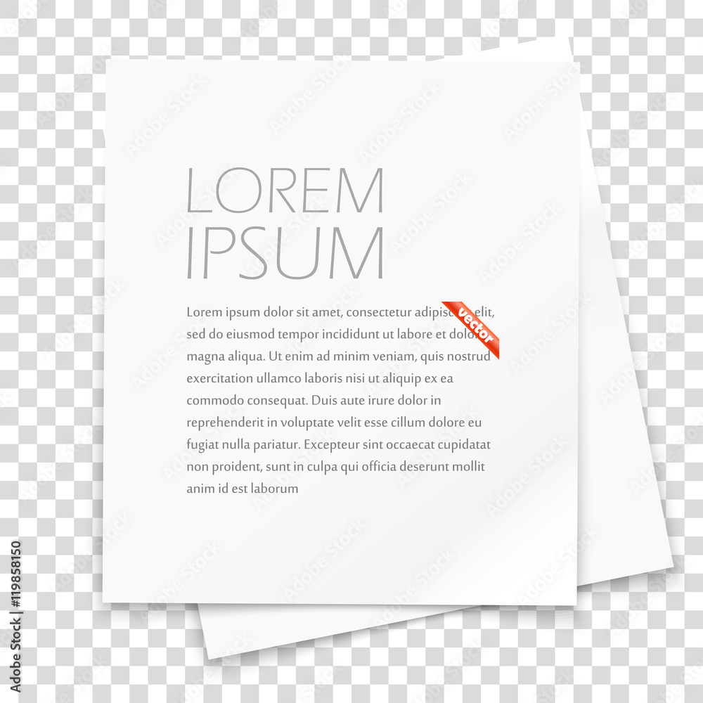 Vector paper frame isolated on transparent background. Vector il Stock ...