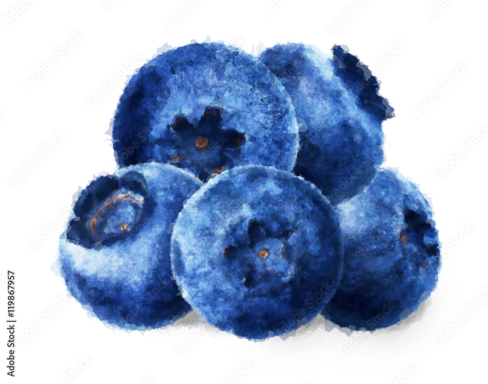 Juicy and fresh blueberries without green leaves on white background ...
