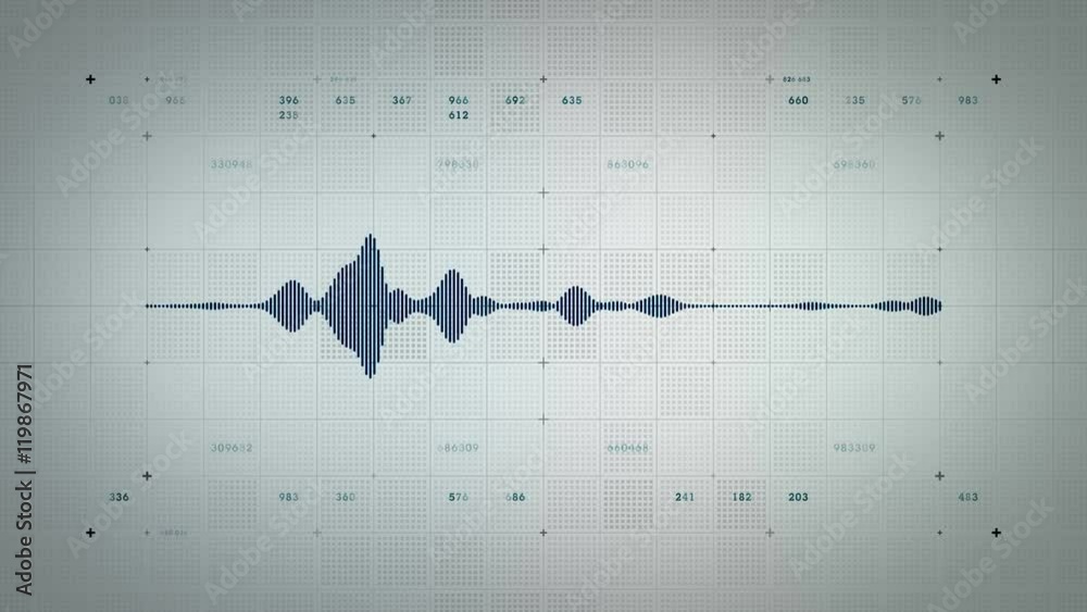 4K Audio Waveform Mono Blue Lite - A visualization of audio waveforms ...