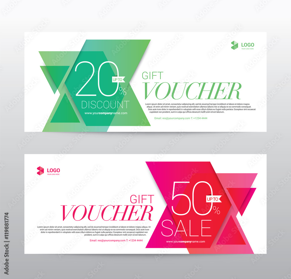 Template Gift Voucher Coupon Discount, Background Modern Design, Stock ...