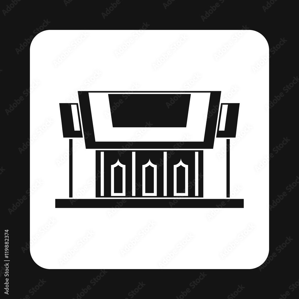 Temple icon in simple style isolated on white background. Religion ...