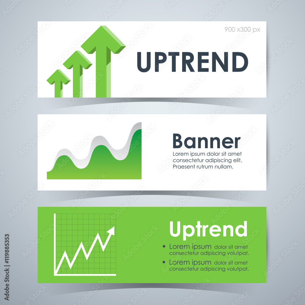 Uptrend stock Banners, Template Layout. Vector illustration Stock ...