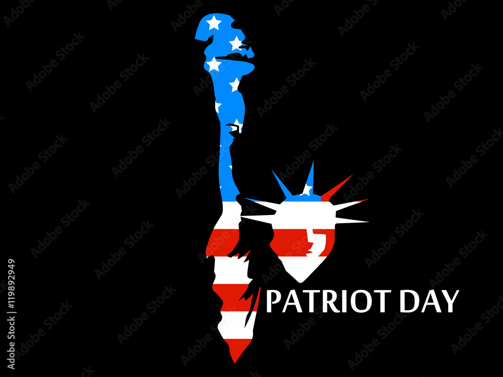 Patriot Day. Statue of Liberty in the US flag colors. Vector ...