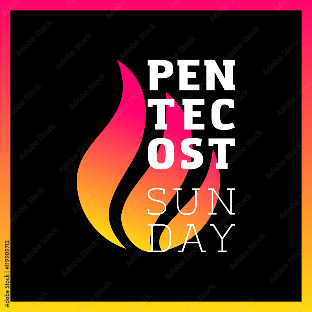 Vector illustration logo of Pentecost Holy spirit Flame. Fire logotype ...