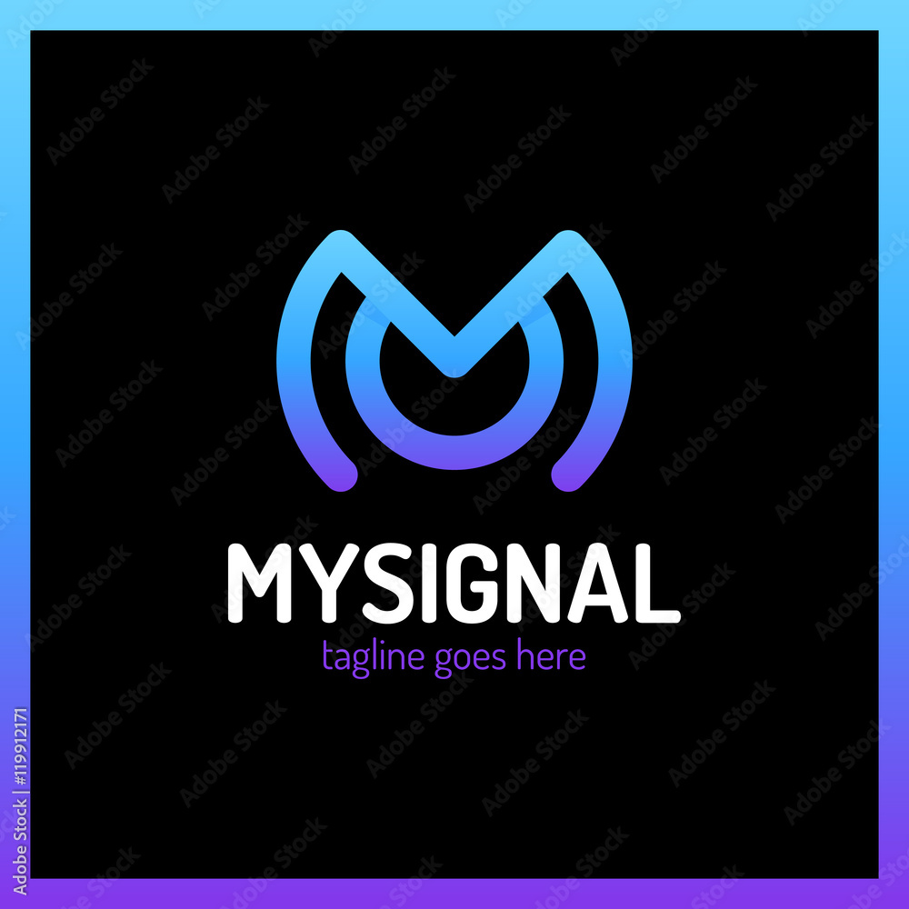 Letter M and letter O round circle signal logotype. Stock Vector ...