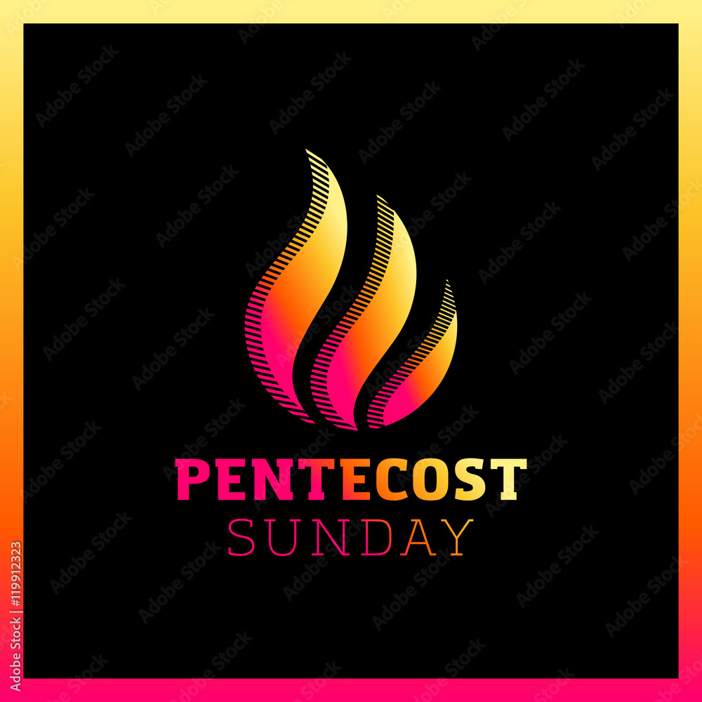 Vector illustration logo of Pentecost Holy spirit Flame. Fire logotype ...