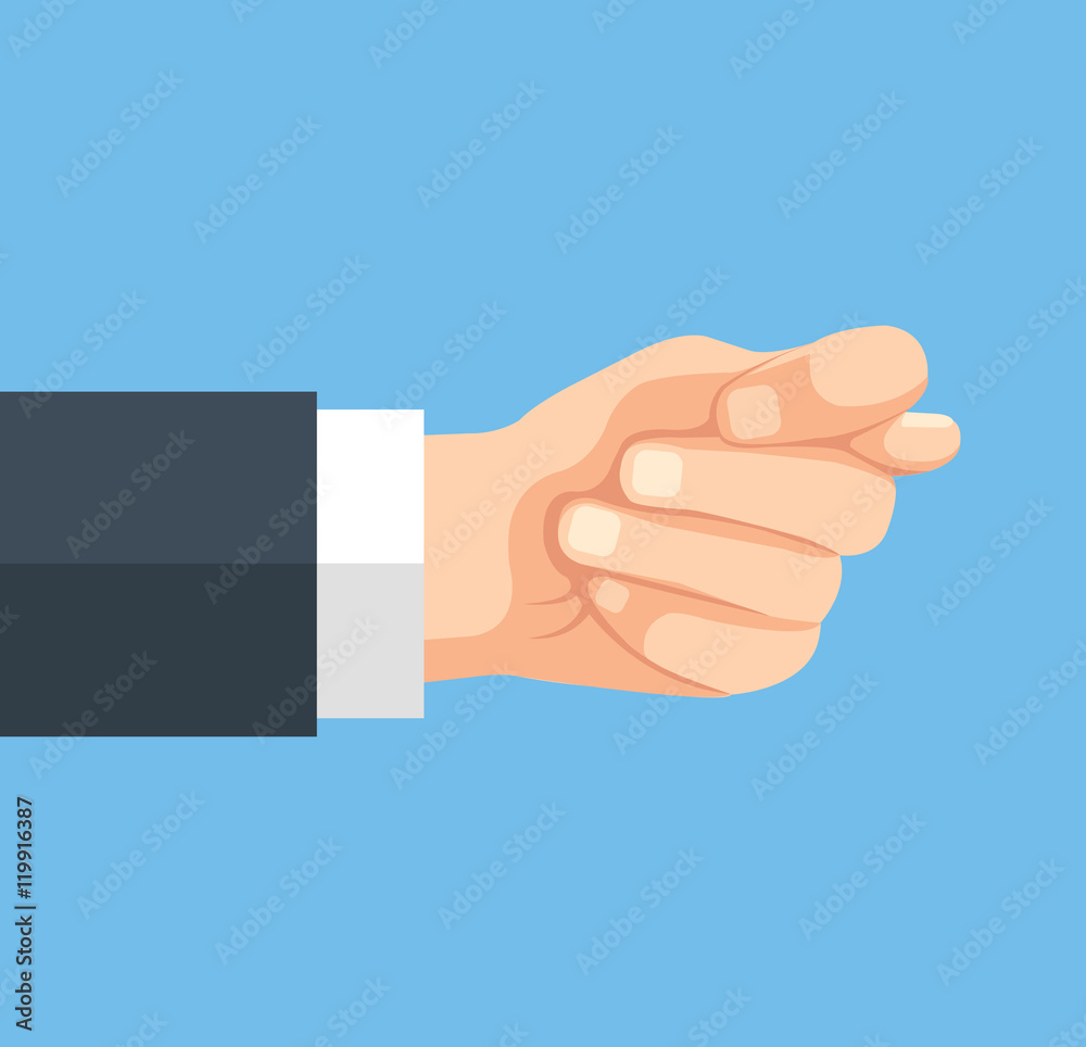 Fig sign boss hand. Vector flat cartoon illustration Stock Vector ...