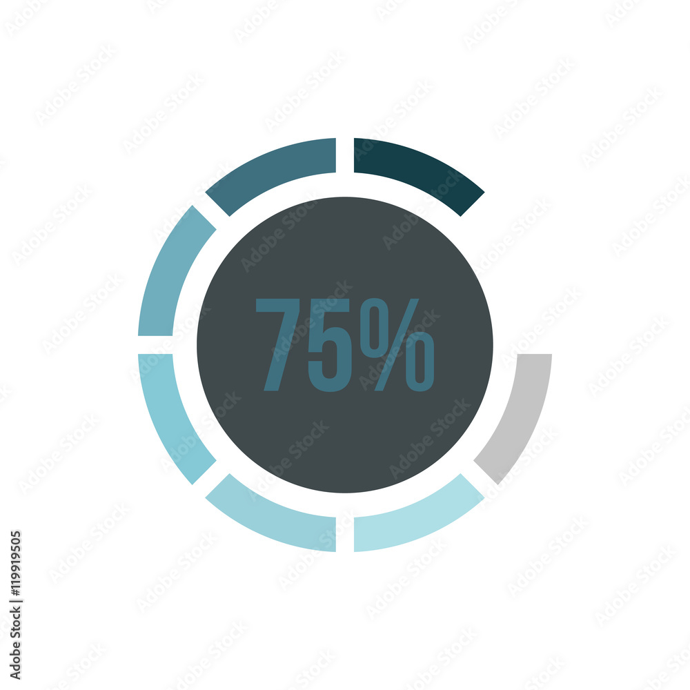 Sign 75 load icon in flat style isolated on white background. Loading ...