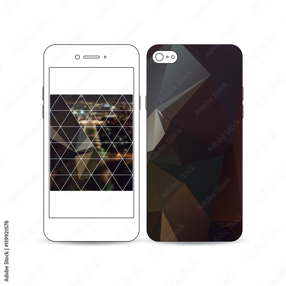 Mobile smartphone with an example of the screen and cover design ...