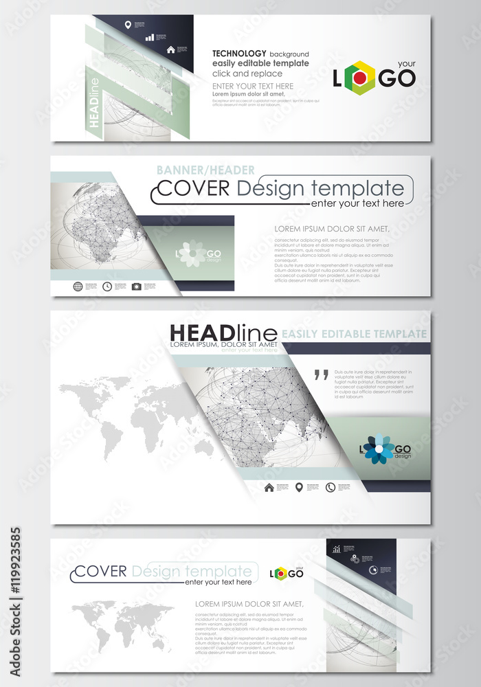 Social media and email headers set, modern banners. Business templates ...