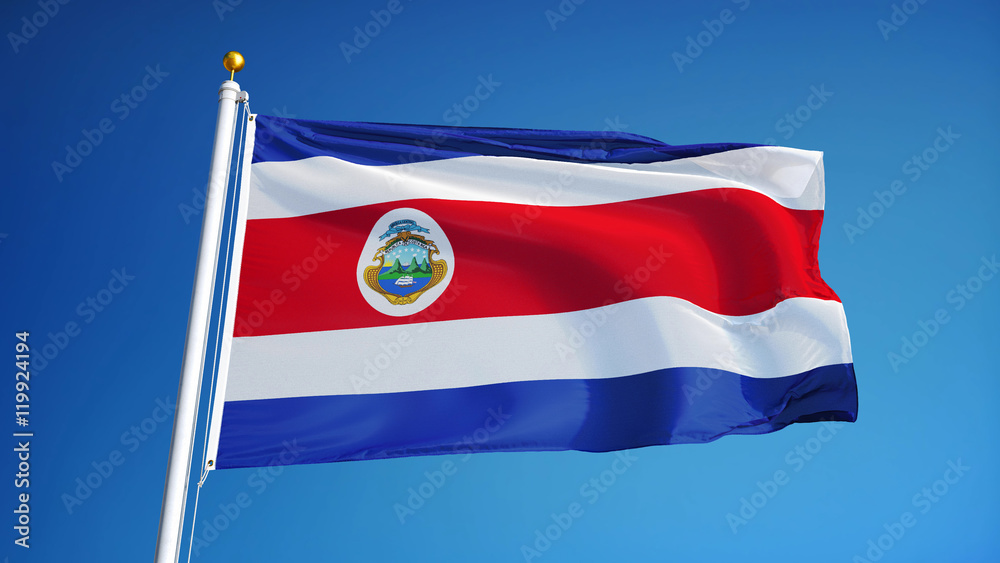 Costa Rican Flag Waving