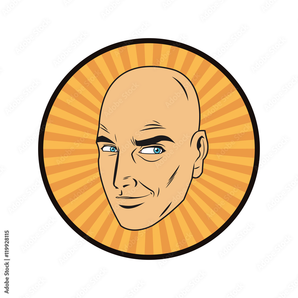 man male expression cartoon pop art comic retro icon. Colorful circle ...