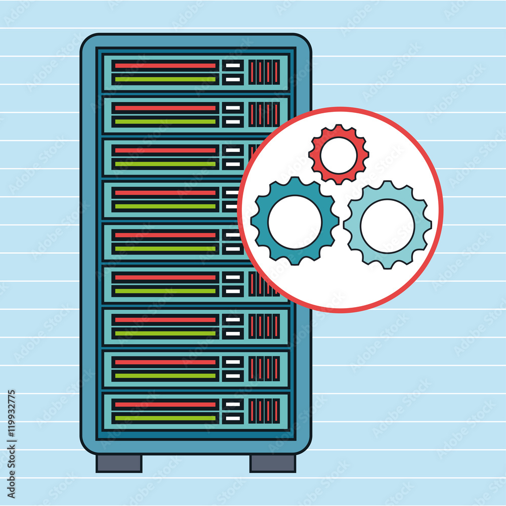 server computer gear wheel vector illustration eps10 eps 10 Stock 벡터 ...