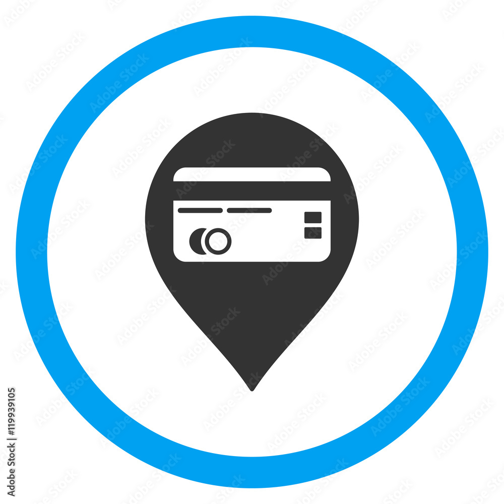 Credit Card Pointer vector bicolor rounded icon. Image style is a flat ...