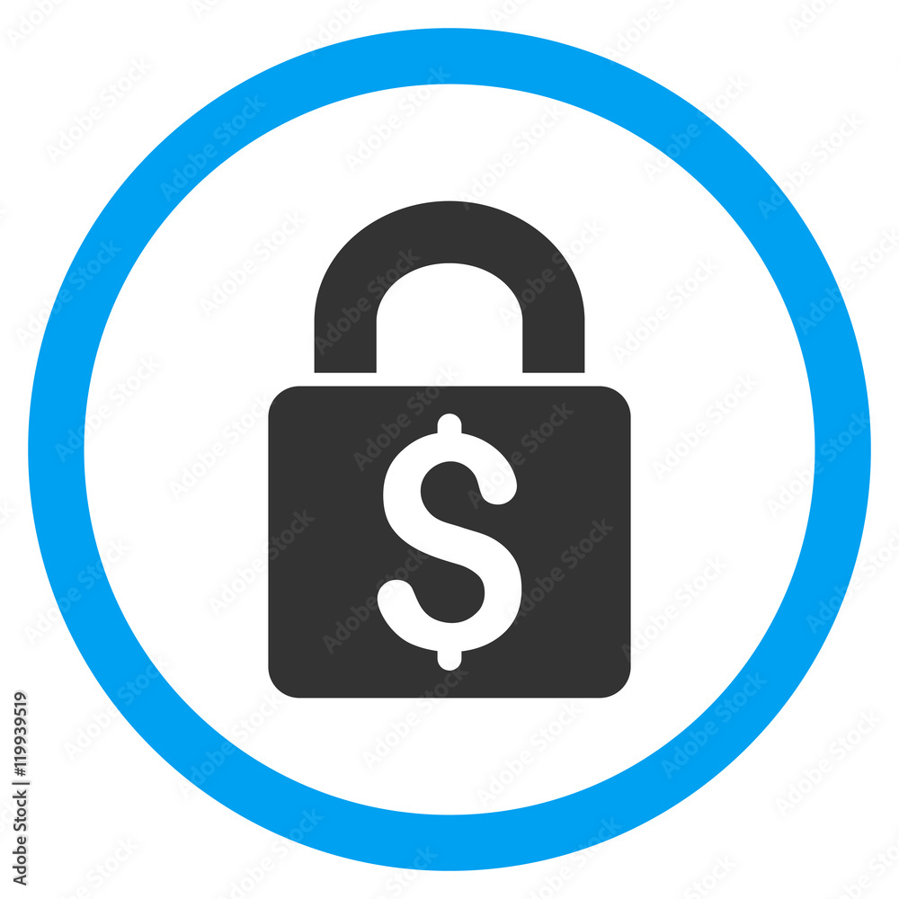Vecteur Stock Pay Lock vector bicolor rounded icon. Image style is a ...