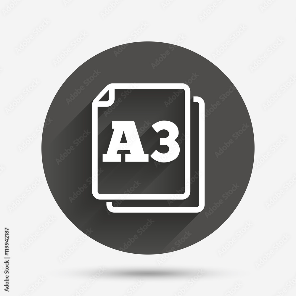 Paper size A3 standard icon. Document symbol. Stock Vector | Adobe Stock