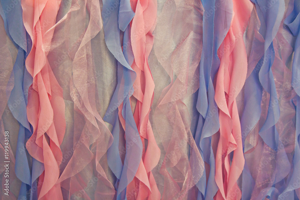 Blue and pink curtains close-up. Wedding Background Stock-Foto | Adobe ...