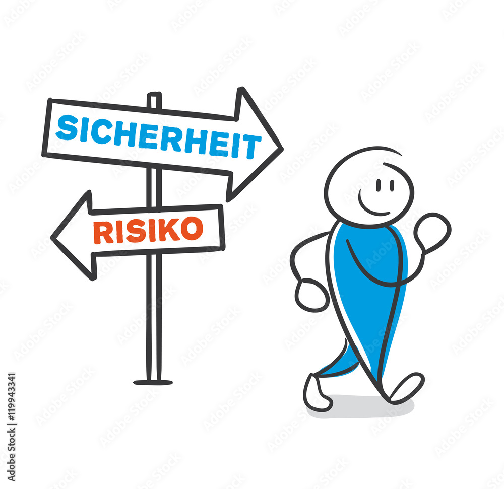 Stick Figure Series Blue / Wegweiser, Sicherheit, Risiko Stock Vector ...