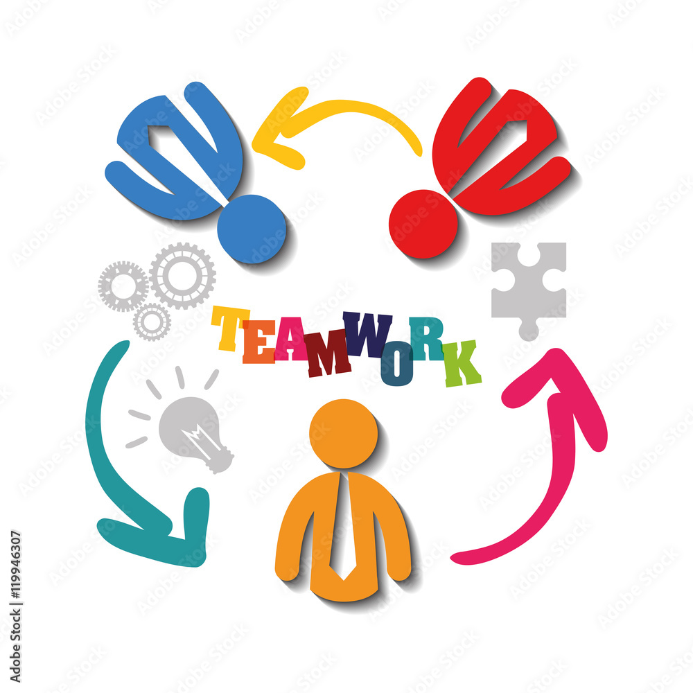 pictograms puzzle teamwork support collaborative cooperation work icon ...