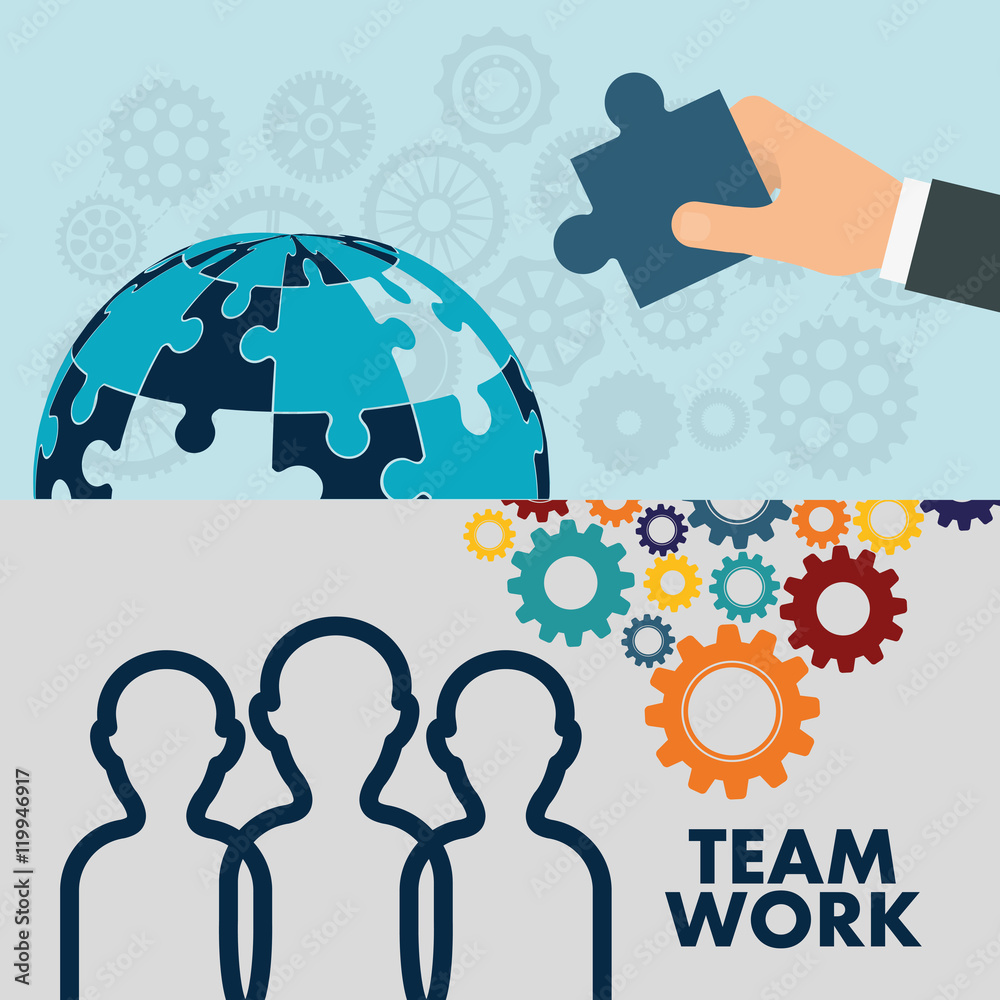 pictograms puzzle sphere teamwork support collaborative cooperation ...