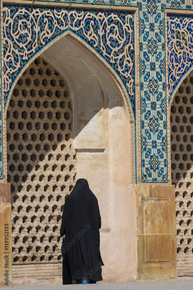 Muslim woman with traditional chador on the street Stock Photo | Adobe ...