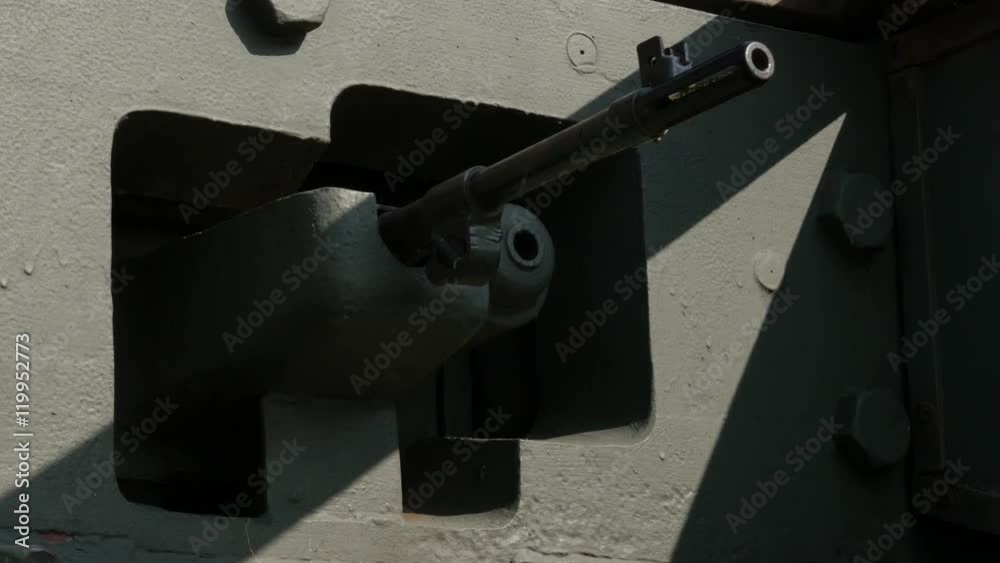 Ancient tank arms parts of World War two vehicle close-up 4K 2160p ...