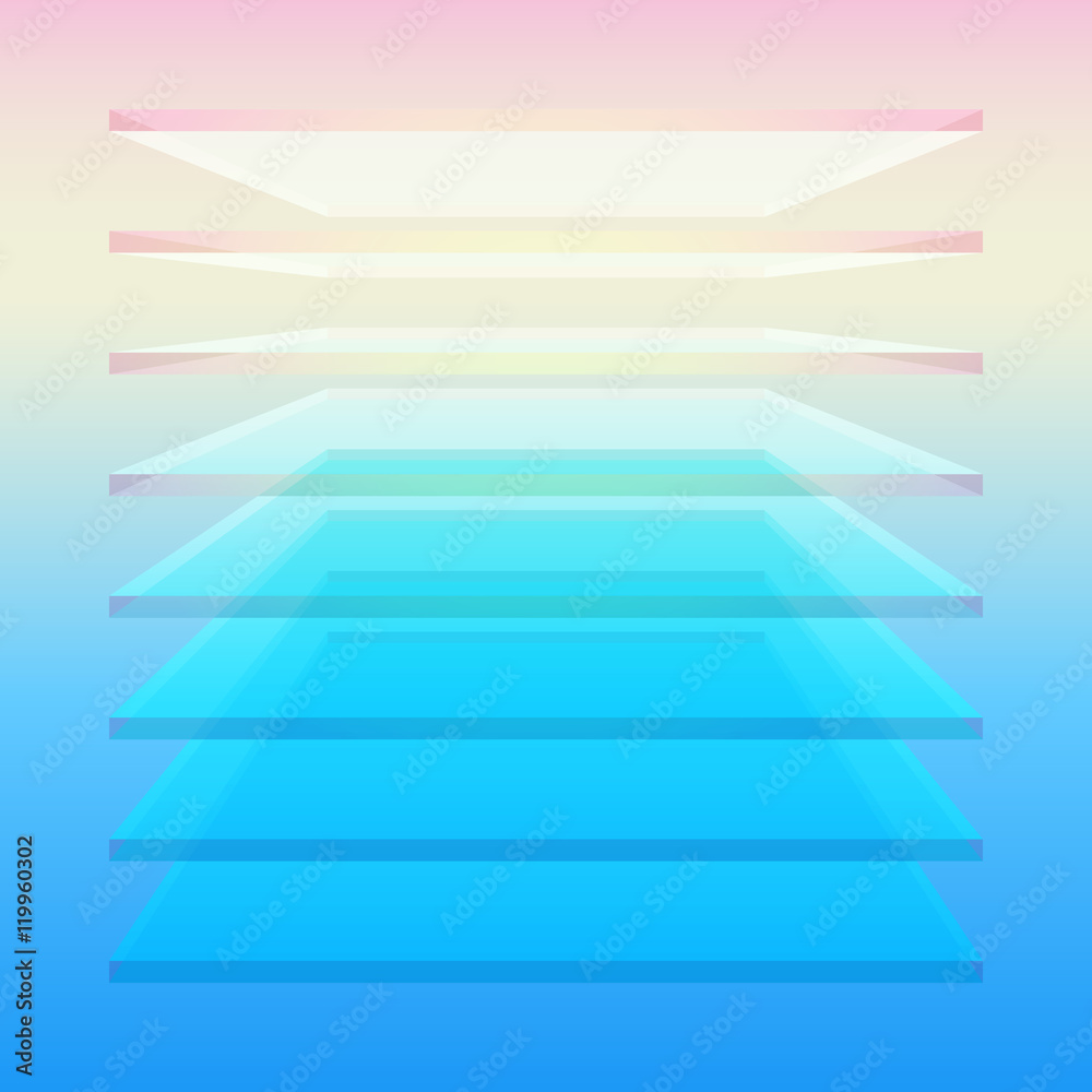 Colorful 3d box made by transparent overlapped layers. Geometric Stock ...