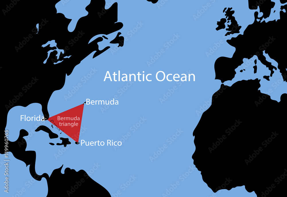 vector map of the Bermuda Triangle. Stock Vector | Adobe Stock