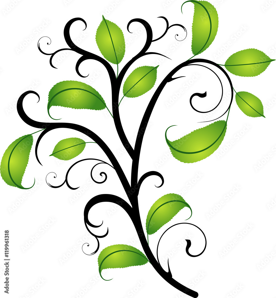 decorative scroll tree Stock-Vektorgrafik | Adobe Stock