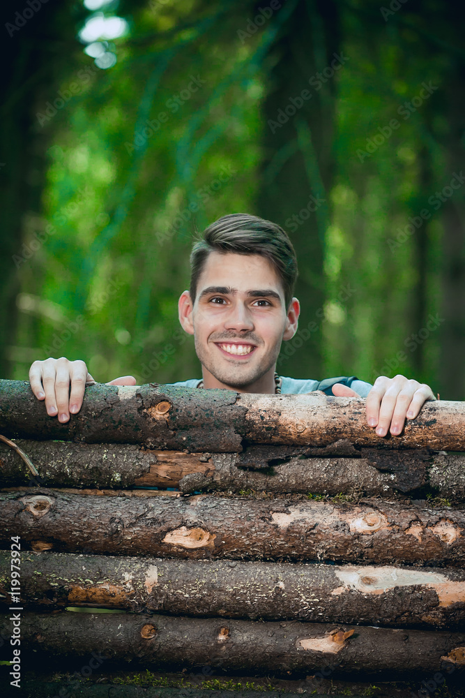 The guy looking over the fence Stock Photo | Adobe Stock