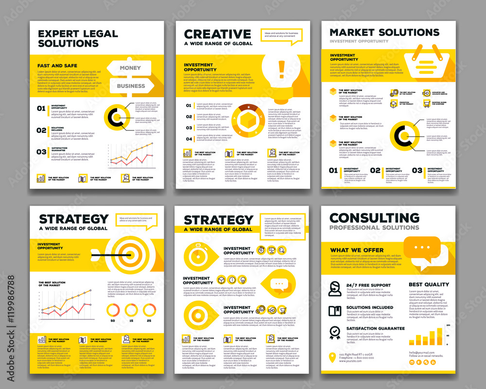 Vector collection of corporate business template infographic wit Stock ...