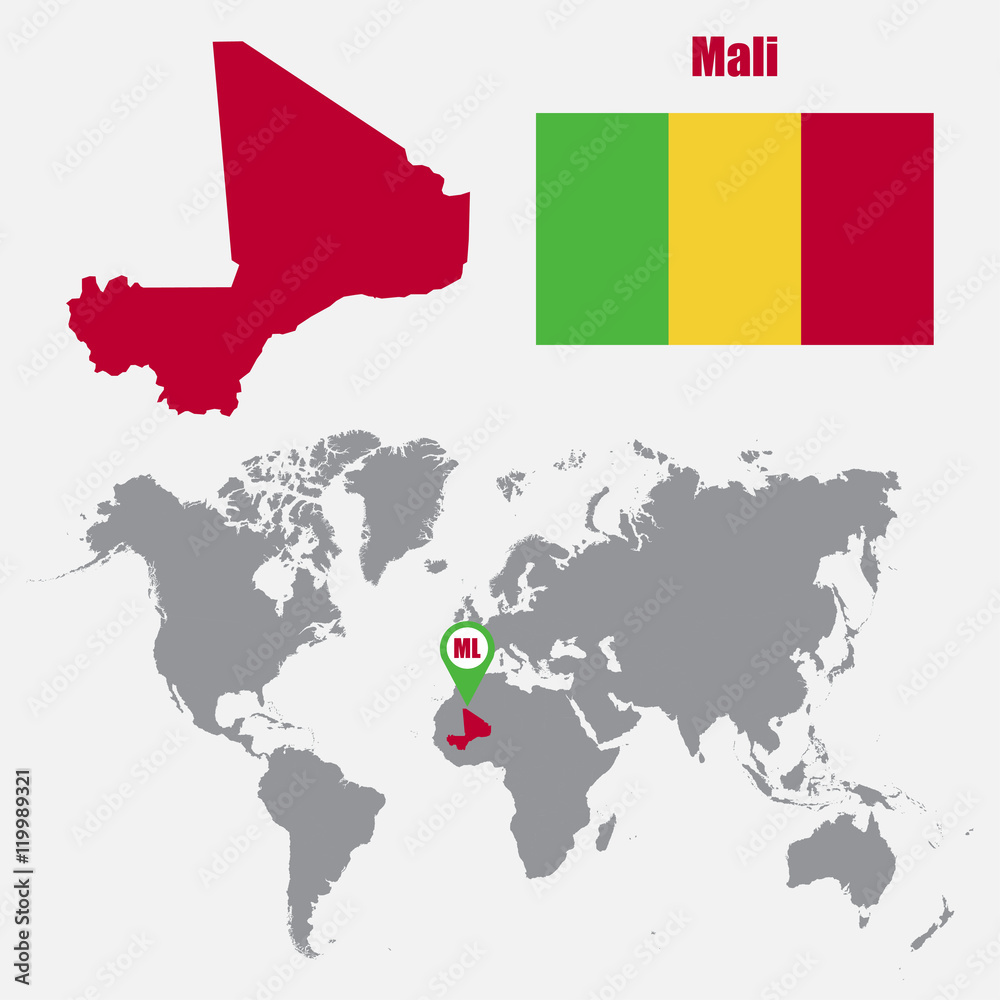 Mali in world map