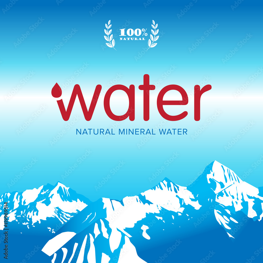 Vector Mineral Bottled Spring water logo design Label template ...