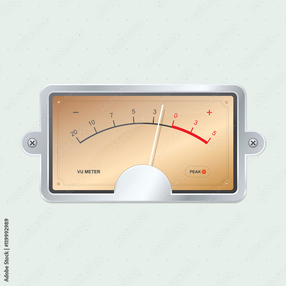 Metal VU Meter. Vector Illustration Stock Vector | Adobe Stock