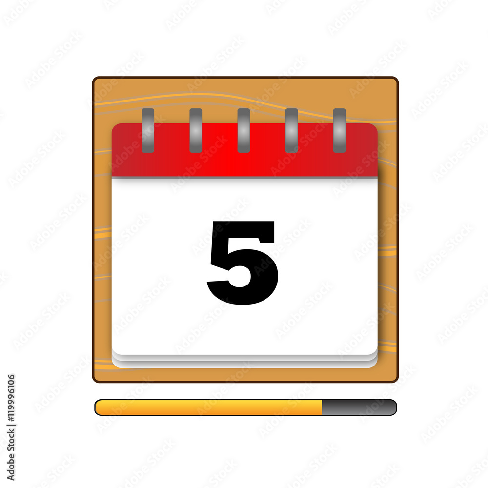 The fifth day in the calendar vector Stock Illustration | Adobe Stock