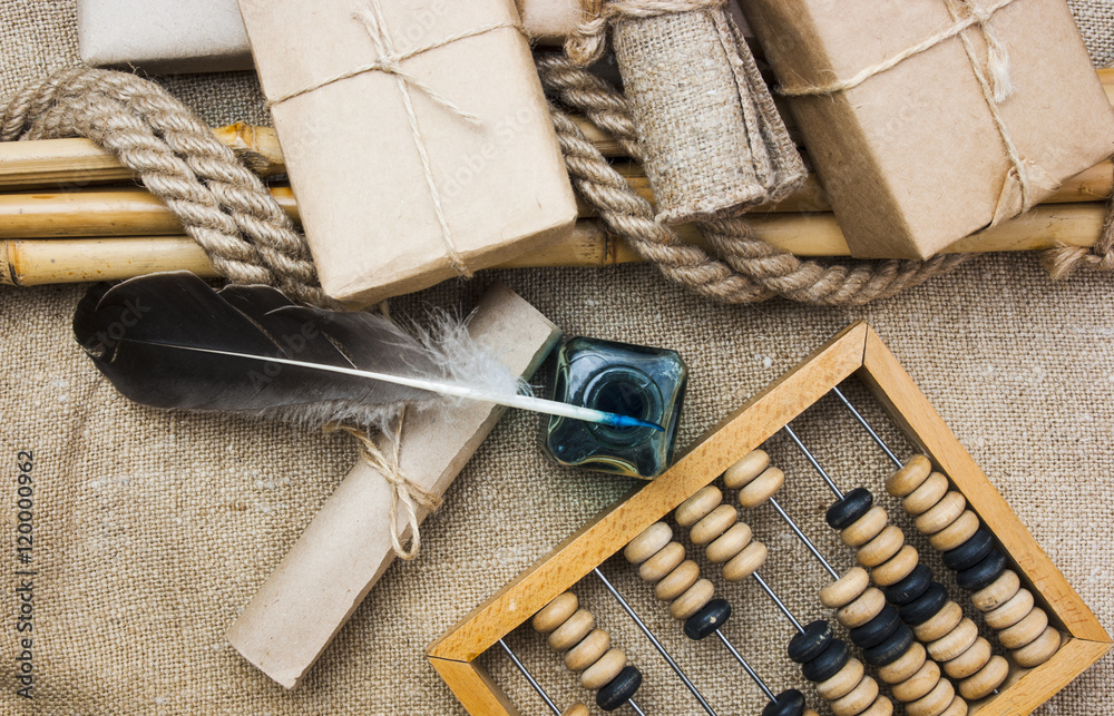 Still Life in a warehouse with abacus Stock Photo | Adobe Stock