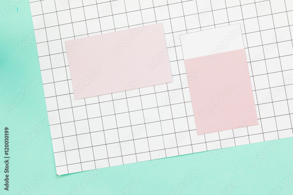 Blank name cards design on grid background. Stock-Foto | Adobe Stock